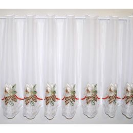Scheibengardine, B:210cm H:50cm, bunt, Stickereien Plauen, Voile, Polyester, K&uuml;che, Gardinen, "Christrose"