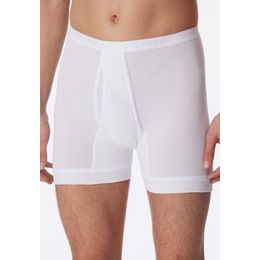 Schiesser Herren Boxershorts "Original Classics", Gr. 8, weiß, Doppelripp, Obermaterial: 100% Baumwolle, Unterhosen, mit Eingriff, etwas längeres Bein