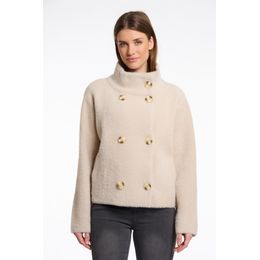 Rino & Pelle RINO & PELLE Damen Kurzjacke "BETH", grau, Gr. S, unifarben, Boucl&eacute;, Obermaterial: 59% Polyamid, 26% Polyester, 15% Viskose, Jacken, mit Stehkragen