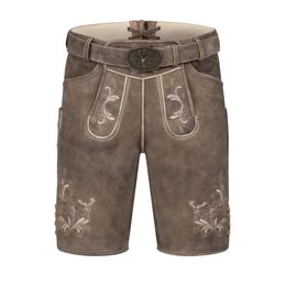 N&uuml;bler N&Uuml;BLER Damen Trachtenlederhose "Lederhose kurz Bene"braun, Gr. 48, Obermaterial: 100% Lammleder LEL., Hosen