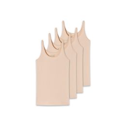 Schiesser Damen Unterhemd "T-Shirt 4er Pack", Gr. XXL, beige, Obermaterial: 95% Baumwolle CO. 5% Elasthan EL., Unterhemden