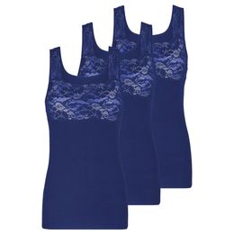 Nina von C. Damen Achselhemd "3er Pack Damen Achselhemd Fine Cotton", Gr. 46, blau, Obermaterial: 100% Baumwolle CO., Unterhemden
