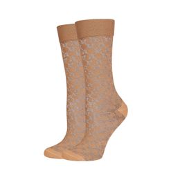JOOP! JOOP Damen Socken "Socken 2er Pack", Gr. 35tiger's eye, 60% Baumwolle, 23% Polyester, 15% Polyamid, 2% Elasthan, kariert, Socken, 2er Pack Aus