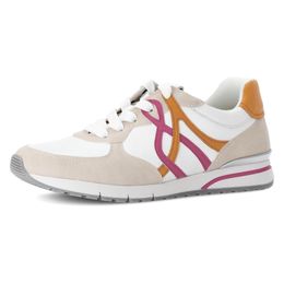 Gabor Damen Keilsneaker "FLORENZ", Gr. 37, wei&szlig;, Kalbsleder, Nubuklederimitat, kontrastfarbene Details, Schuhe, Freiezeitschuh, Halbschuh,