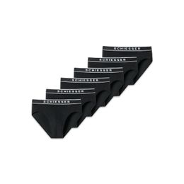 Schiesser Herren Slip "Slip 6PACK Rio-Slip "95/5" 6er Pack", Gr. Lschwarz, Obermaterial: 95% Baumwolle CO. 5% Elasthan EL., Unterhosen
