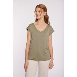 Haily's HAILY&rsquo;S Damen T-Shirt "SS M TP Pi44per", gr&uuml;n, Gr. XS, unifarben, Jersey, Obermaterial: 65% Modal, 35% Polyester, Shirts