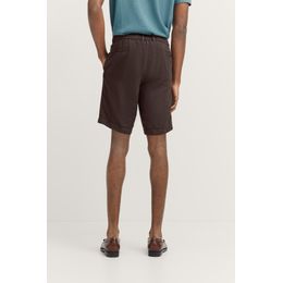 Bugatti Herren Bermudas, braun, Gr. 46, unifarben, 55% Leinen, 45% Baumwolle, Hosen, aus Leinen-Baumwollmix