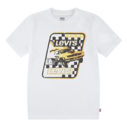 LEVI'S KIDS Jungen T-Shirt "LVB RACE TO THE FINISH TEE", wei&szlig;, Gr. 8, bedruckt, Jersey, Obermaterial: 60% Baumwolle, 40% Polyester, Shirts, mit