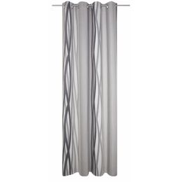 Vorhang WIRTH, B:145cm H:220cm, grau, Polyester, Wohnzimmer, Gardinen, "Brooklyn"