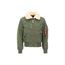 Herren Bomberjacke "Injector III", grün, Gr. S, Alpha Industries, Obermaterial: 100% Nylon, Futter: 100% Nylon, Kapuzenfutter: 100% Schaffell,