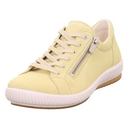 Legero Damen Sneaker "TANARO 5.0", Gr. 36, gelb, Veloursleder, unifarben, Schuhe, Komfortschuh, Freizeitschuh, Schnürschuh mit Reißverschluss