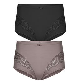 SuSa Damen Miederslip "2er Pack Miederslip London", Gr. 46, schwarz, Stoff, Obermaterial: 75% Polyamid PA. 25% Elasthan EL., Unterhosen