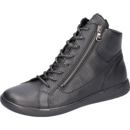 Waldläufer WALDLÄUFER Damen Sneakerboots "H-CLOE", Gr. 4, schwarz, Nappaleder, unifarben, Schuhe, Schnürboots, Bequemschuh, Reißverschlüsse, in Komfortweite H