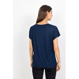 soyaconcept Damen V-Shirt "SC-MARICA 32", blau, Gr. XS, unifarben, Jersey, Obermaterial: 93% Lyocell, 7% Elasthan, Shirts