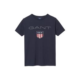Gant Jungen T-Shirt "T-Shirt Shield Logo 1er Pack", blau, Gr. 146, Obermaterial: 100% Baumwolle CO., Shirts