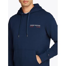 Tommy Hilfiger Herren Kapuzensweatshirt "HILFIGER COLOR PHOTO PRT HOODIE", blau, Gr. XXL, Sweatware, Obermaterial: 100% Baumwolle, Sweatshirts, mit