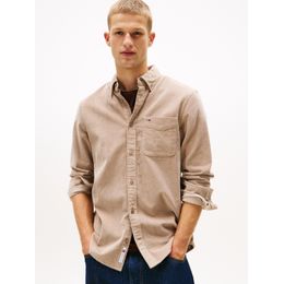 Tommy Jeans Herren Langarmhemd "TJM BABY CORD SHIRT EXT", beige, Gr. 4XL, Cord, Obermaterial: 100% Baumwolle, Hemden, Cordhemd Regular Fit,
