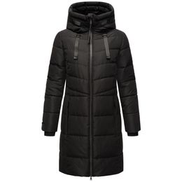 Marikoo Damen Winterjacke "Natsukoo XVI", schwarz, Gr. L, Obermaterial: 100% Polyester, Jacken, Stepp Mantel mit gro&szlig;er Kapuze
