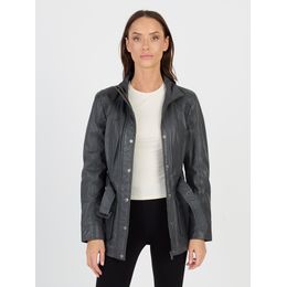 JCC Damen Bikerjacke "R6382", grau, Gr. 50, Obermaterial: 100% Lammleder. Futter: 100% Polyester. &Auml;rmelfutter: 100% Polyester, Jacken