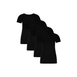 Bamboo basics Damen Unterhemd "T-Shirt KATE 4er Pack", Gr. XL, schwarz, Obermaterial: 68% Viskose CV. 28% Baumwolle CO. 4% Elasthan EL., Unterhemden
