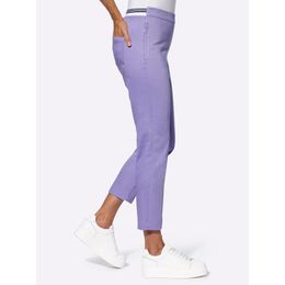 Casual Looks Damen 7/8-Hose, lila, Gr. 20, unifarben, 97% Baumwolle, 3% Elasthan, Hosen