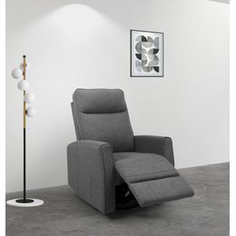 Relaxsessel OTTO HOME "KAYLI mit Schaukel-, Dreh und Liegefunktion, Webstoff, Federkern", grau (anthrazit), B:75cm T:92,5cm, Sessel, Relaxsessel, Lesesessel, TV-Sessel mit Reclinerfunktion, 360 drehbar