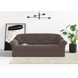 3-Sitzer DOMO collection "Montana f&uuml;r kleine R&auml;ume, Breite 184cm, komfortabel und zeitlos", grau (taupe), B:184cm H:84cm T:82cm, 100% Polyester, Sofas, bequeme Armlehnen