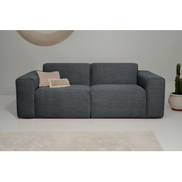 2-Sitzer OTTO HOME "Clayton", grau, B:202cm H:70cm T:96cm, 100% Polyester, Sofas, in einem trendigen Cord-Bezug, verschiedene Kombinationen verf&uuml;gbar