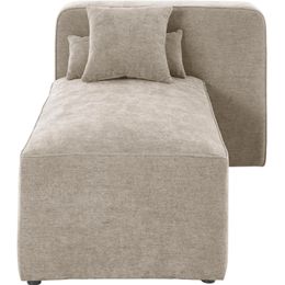 Ottomane Home Affaire "Sundstrup", grau (taupe), B:100cm H:76,5cm T:153cm, 100% Polyester, Sofas, Ottomane, Modulserie, individuelle Zusammenstellung