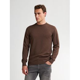 Herren Rundhalspullover, braun, Gr. XL, PETROL INDUSTRIES, Strick, Obermaterial: 50% Baumwolle, 50% Polyacryl, Pullover, Materialmix mit