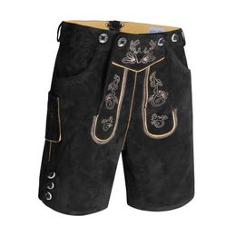 Herren Trachtenlederhose "ASLederiio", schwarz, Gr. 56, Alessandro Salvarini, 100% Rindsleder, Hosen, Aus echtem Leder inkl. Tr&auml;ger
