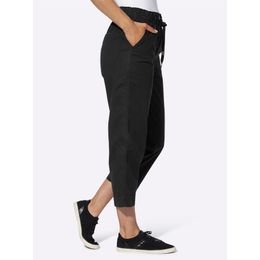 Casual Looks Damen 7/8-Hose, schwarz, Gr. 19, unifarben, 98% Baumwolle, 2% Elasthan, Hosen