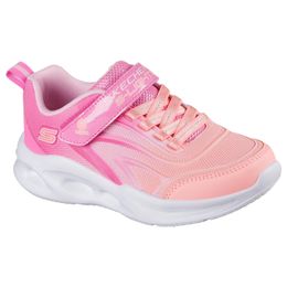Skechers Mädchen Sneaker "Skechers SOLA GLOW", Gr. 34, bunt, Lederimitat, Textil, kontrastfarbene Details, Schuhe, Freizeitschuh mit Klettverschluss,