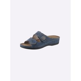 Franken Schuhe FRANKEN-SCHUHE Damen Pantolette, Gr. 36, blau, Lederimitat, Schuhe