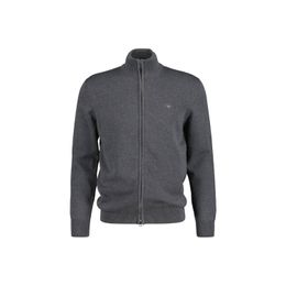 Gant Herren Sweatshirt "Strickjacke CASUAL COTTON ZIP CARDIGAN", grau, Gr. 4XL, Obermaterial: 100% Baumwolle CO., Sweatshirts
