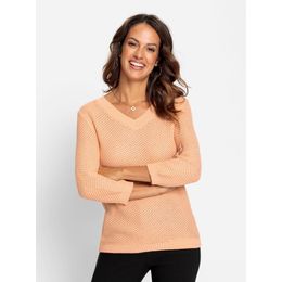 Inspirationen Damen Strickpullover "Pullover", rot, Gr. 40, unifarben, 100% Baumwolle, Pullover