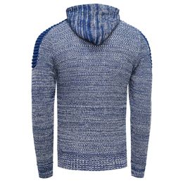 Rusty Neal Herren Kapuzensweatshirt "Knitwear", blau, Gr. L, unifarben, 70% Polyacryl, 30% Baumwolle, Sweatshirts, mit praktischem Rei&szlig;verschluss