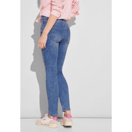 Street One Damen Gerade Jeans, blau, Gr. 28, unifarben, Jeans, 63% Baumwolle, 25% Polyester, 10% Viskose, 2% Elasthan, Jeans, High Waist