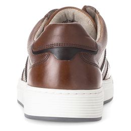 Pius Gabor Damen Sneaker, Gr. 10,5, braun, Glattleder, Schuhe, Freizeitschuh, Halbschuh, Schn&uuml;rer mit Kontrastbes&auml;tze, Weite G