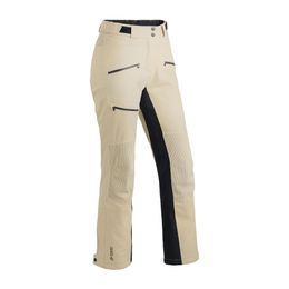 Maier Sports Damen Skihose "Whiteglam Pants W", beige, Gr. 36, 100% Polyester, Hosen, Damen Schneehose atmungsaktiv und wasserdicht Regular Fit