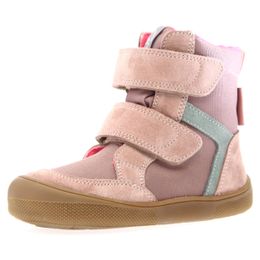 Naturino Damen Winterstiefel "BAREFOOT KODDAS VL", Gr. 27, rosa, Textil, Veloursleder, Schuhe, Klettstiefel mit Wollfutter, Gr&ouml;&szlig;enschablone zum