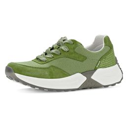 Damen Keilsneaker, Gabor Rollingsoft, Gr. 37, gr&uuml;n, Textil, Ziegenveloursleder, unifarben, Schuhe, Freizeitschuh, Halbschuh, Schn&uuml;rschuh mit