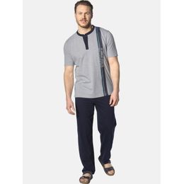 Jan Vanderstorm Herren Schlafanzug "3 tlg. Schlafanzug LOFTUR", Gr. XL, grau, Obermaterial: 93% Baumwolle CO. 7% Polyester COOLMAX PES(Coolmax).,