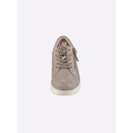 Caprice Damen Sneaker, Gr. 39, beige, Lackleder, Veloursleder, Schuhe