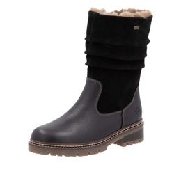 Remonte Damen Winterstiefel "Fiber Grip", Gr. 40, schwarz, Leder, Veloursleder, Basic, Schuhe, Winterboots, Profilsohle, mit wasserabweisender