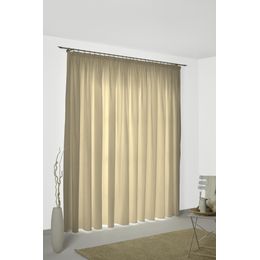 Vorhang WIRTH, B:132cm H:180cm, beige, Jacquard, Polyester, Wohnzimmer, Gardinen, "Felsted"