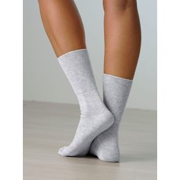 wäschepur WÄSCHEPUR Damen Diabetikersocken, Gr. 3, grau, 80% Baumwolle, 18% Polyamid, 2% Elasthan, 58% Baumwolle, 22% Polyester, 2% Elasthan, 18% Polyamid,