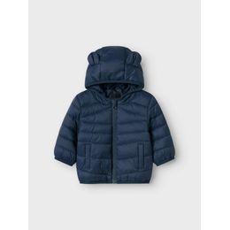 name it Mädchen Winterjacke "NBMMARBLE JACKET PB", blau, Gr. 74, unifarben, Web, Obermaterial: 100% Nylon, Jacken