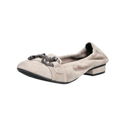 REGARDE LE CIEL Damen Ballerina "Regarde Le Ciel Ballerinas Veloursleder", Gr. 37, beige, Veloursleder, Schuhe