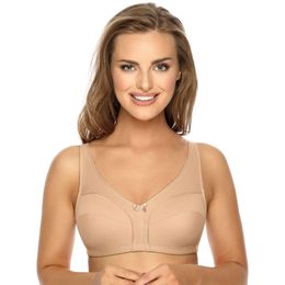 Viania Damen Soft-BH "Baumwoll Soft BH Basic", Gr. 80, beige, Obermaterial: 100% Baumwolle CO., BHs